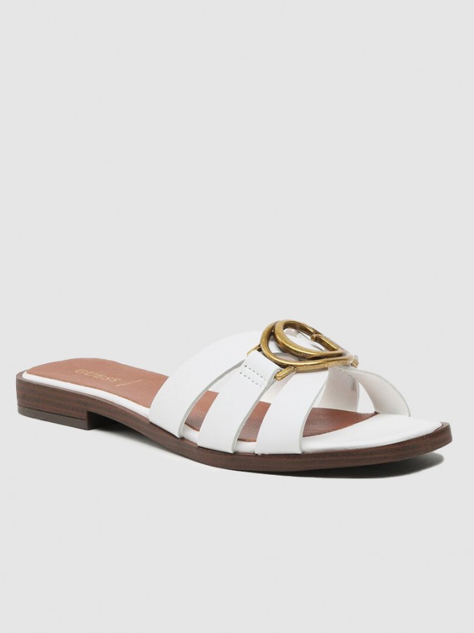 Chinelo Mulher Symo Guess Branco - FL6SYMLEA19.1 | Mellmak