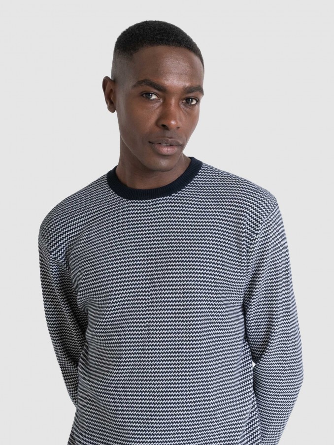 Sueter Hombre Antony Morato Azul oscuro - MMSW01457YA100064.68 - Mellmak